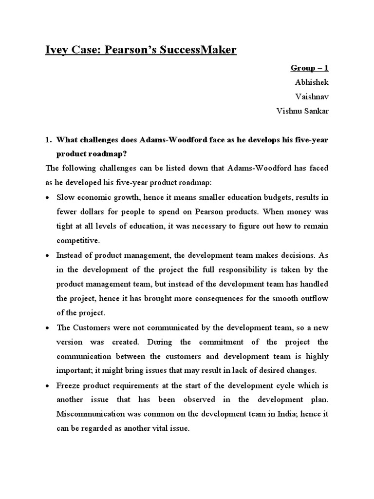Pearson Case Study Group 1 | PDF | Agile Software Development | Scrum (Software Development)