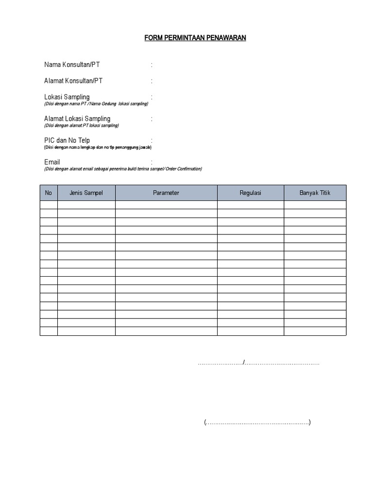 FORM Permintaan | PDF