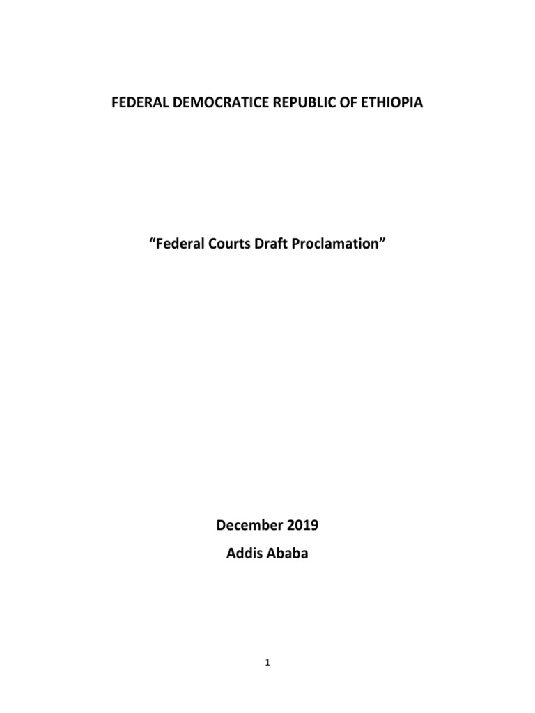 Federal Courts Draft Proclamation English | PDF | Supreme Courts ...