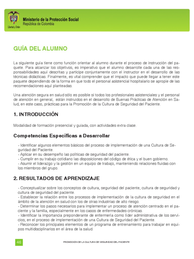 Guia Del Alumno Promoción Cultura Segura | PDF