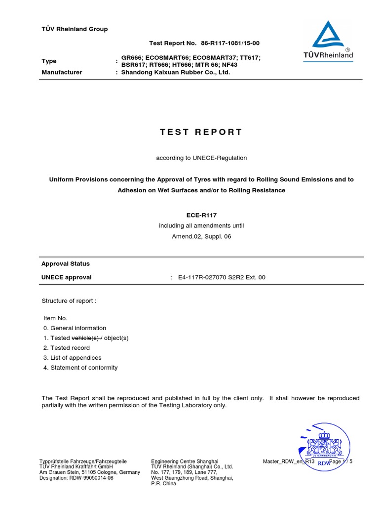 Ece R117 | Download Free PDF | Tire