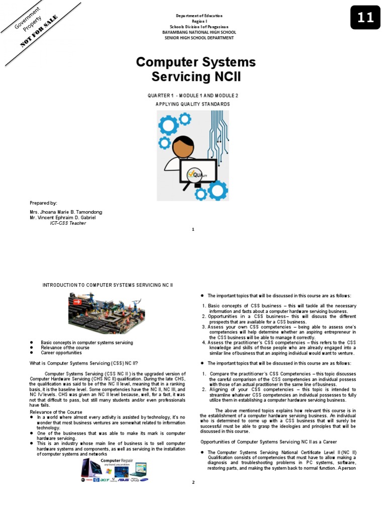 Css Module 1 And 2 Pdf Occupational Safety And Health Quality