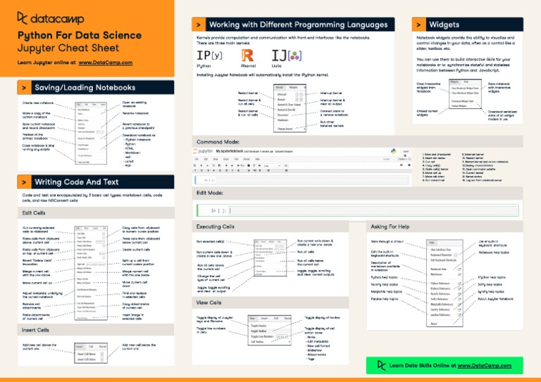 Jupyter Notebook Cheat Sheet | PDF | Computer Science | Computing