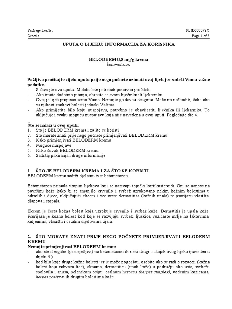 Beloderm Krema-U BaaZmOX | PDF