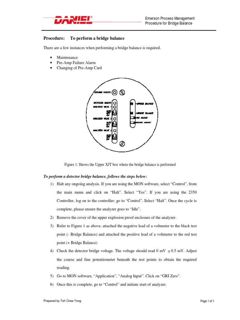 Bridge Balance Procedure Guide | PDF