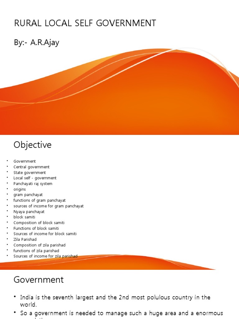 Rural Local Self Government | PDF | Policy | Government Of India