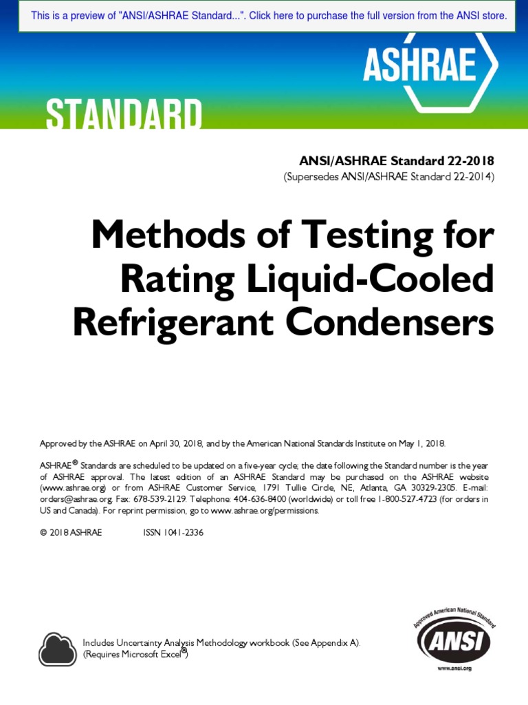 Preview ANSI+ASHRAE+Standard+22-2018 | PDF | Heat | Enthalpy