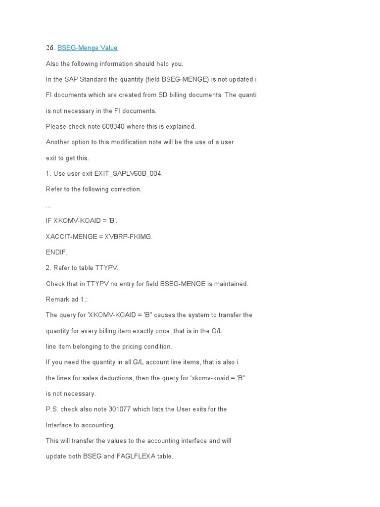 Sap Bseg-Menge | PDF | Computers | Technology & Engineering