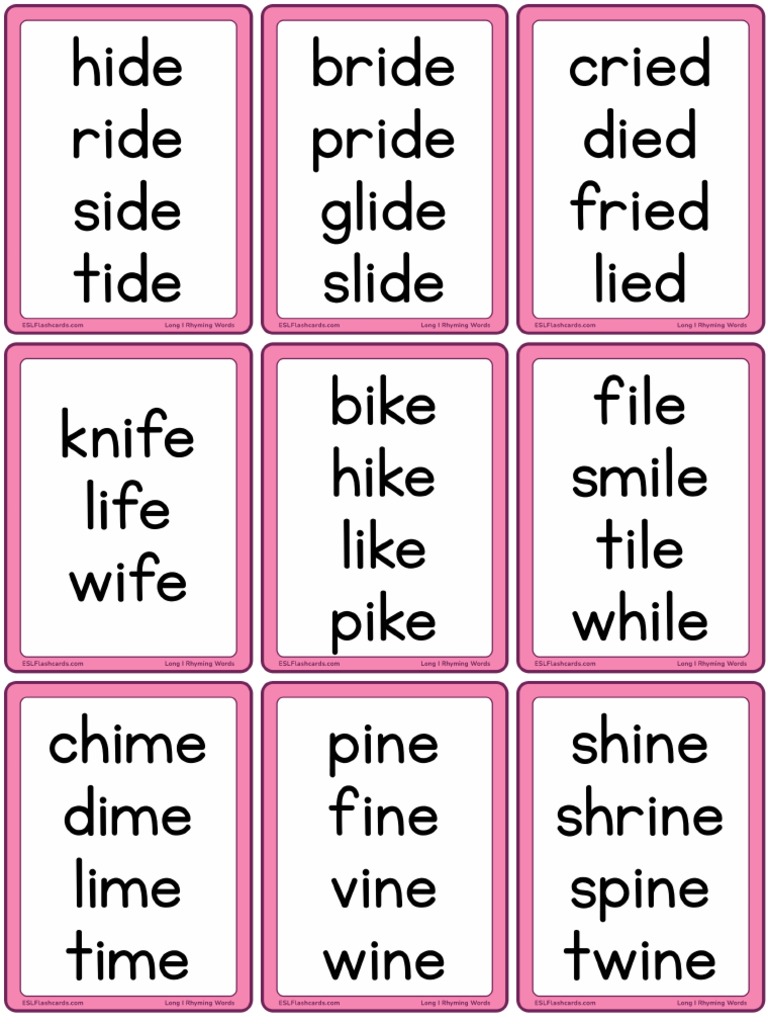 Long I Rhyming Words | PDF