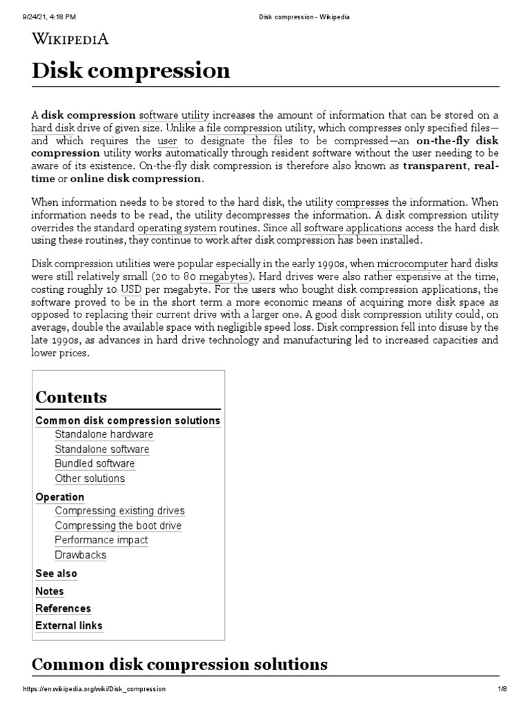 Disk Compression - Wikipedia | PDF | X86 Architecture | Computer Data ...