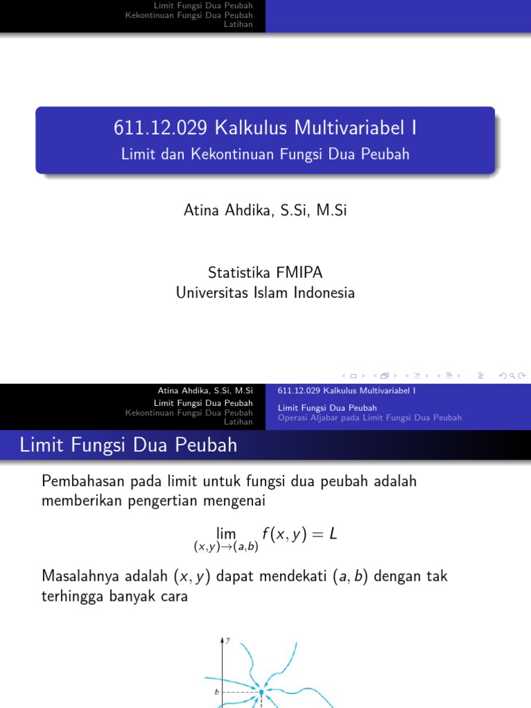 Kalkulus Multivariabel I | PDF | Metode & Bahan Ajar