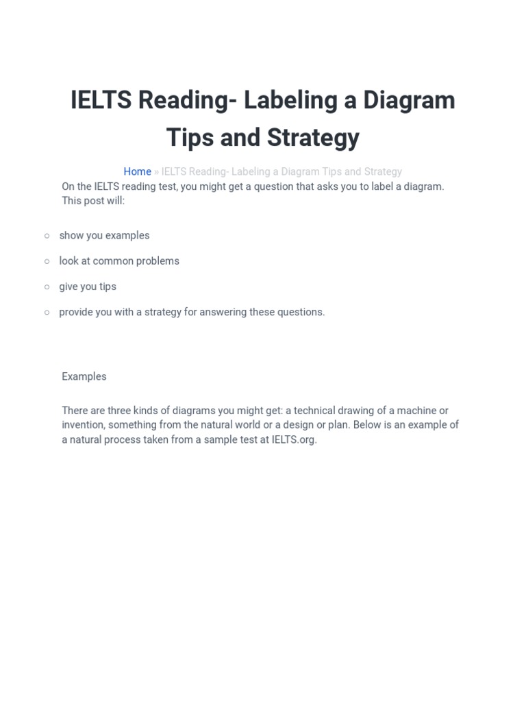 IELTS Reading - Labeling A Diagram Tips and Strategy | PDF ...