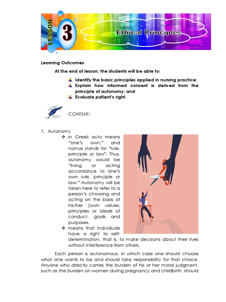 Bioethics Lesson 3 | PDF | Informed Consent | Autonomy
