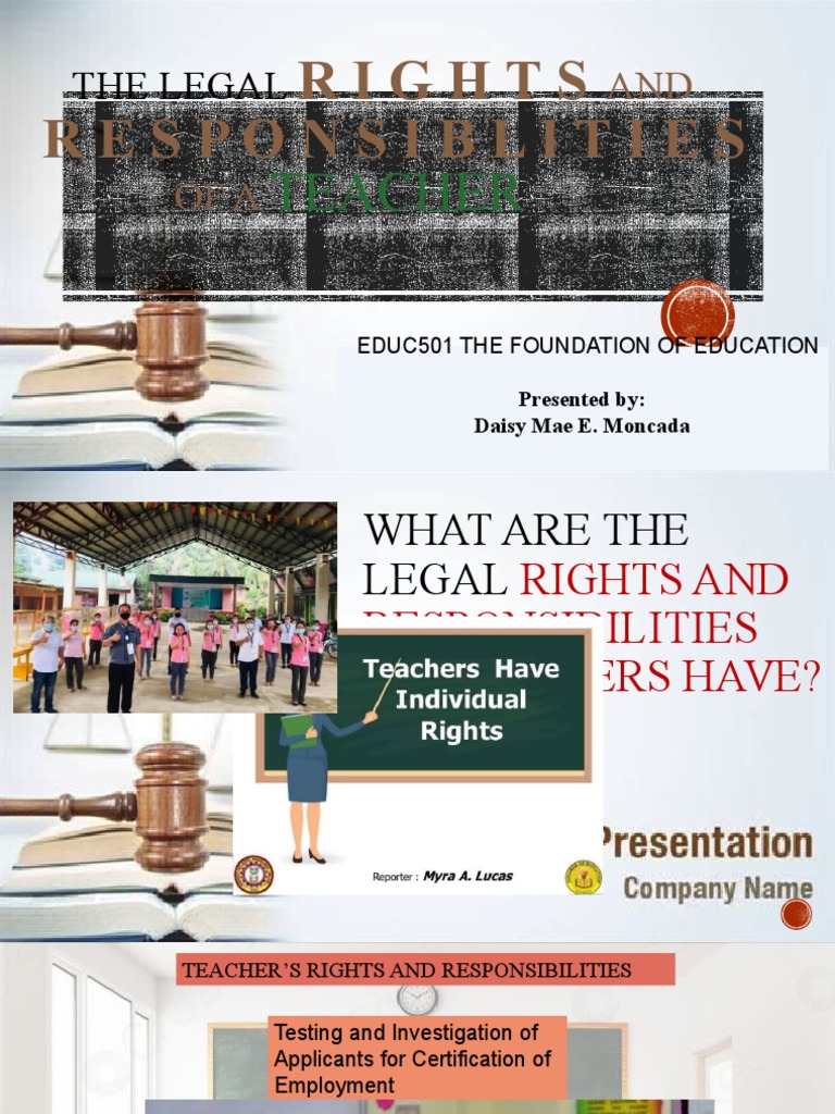 Rights and Responsibilities of A Teacher | PDF | Teachers | Bachelor's ...