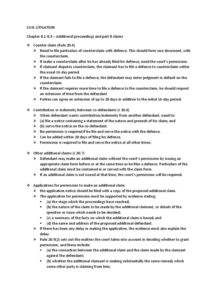 8 Additional Proceedings and Part 8 Claims | PDF | Default Judgment ...
