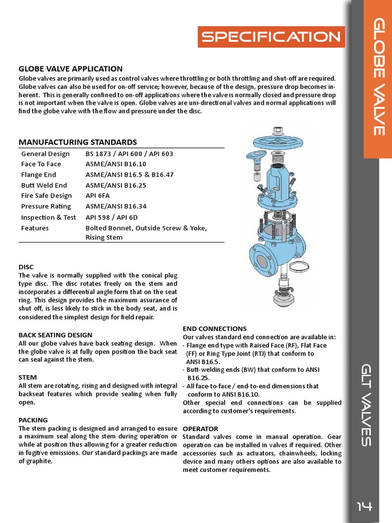 GLT Globe Valve-1 | PDF | Valve | Building Engineering