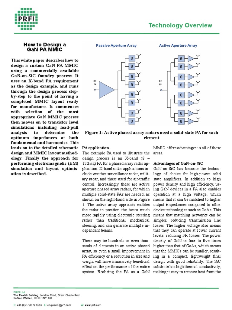 How To Design A GaN PA MMIC | PDF | Amplifier | Transistor