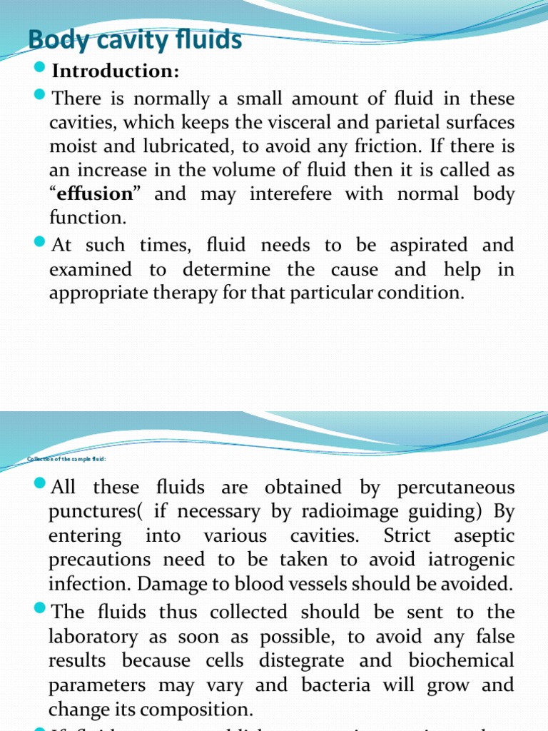Body Cavity Fluids | Download Free PDF | Stomach | Medical Specialties
