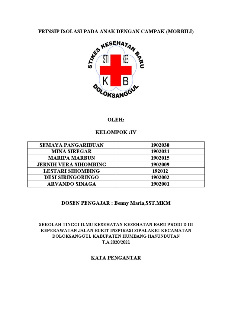 PRINSIP ISOLASI PADA ANAK DENGAN CAMPAK (MORBILI) | PDF