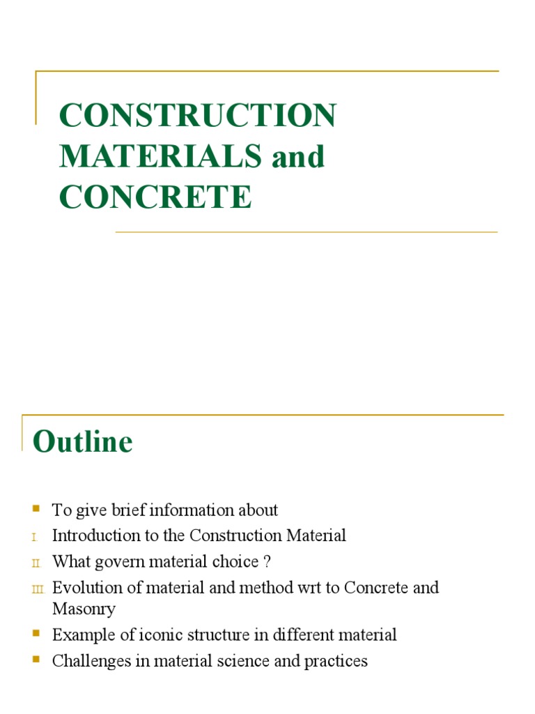 Construction Materials: Concrete Insights | PDF | Concrete | Cement