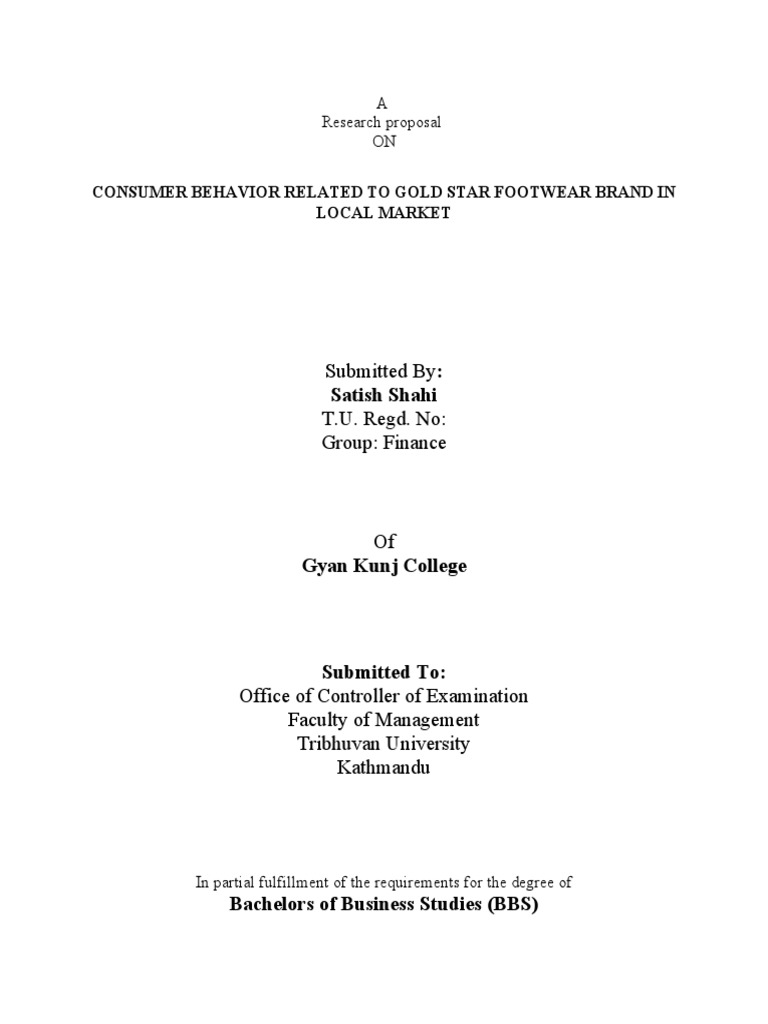 BBS Report Proposak | PDF | Consumer Behaviour | Brand