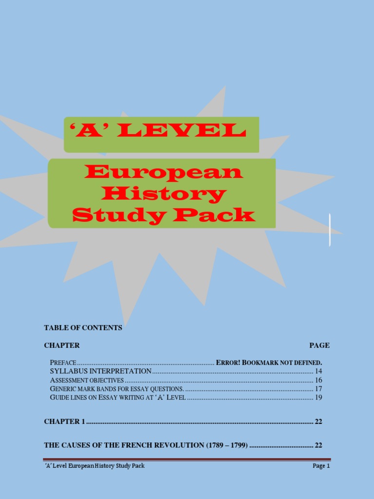 A-Level European History Study Pack | PDF | Fascism | Otto Von Bismarck