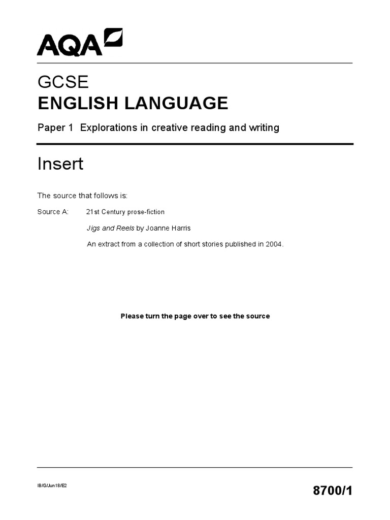 English Language: Paper 1 Explorations in Creative Reading and Writing ...