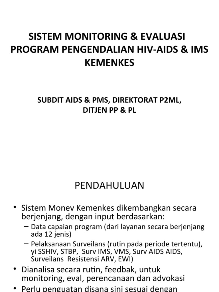 Sistem Monev HIV-AIDS Kemenkes | PDF | Sains & Matematika
