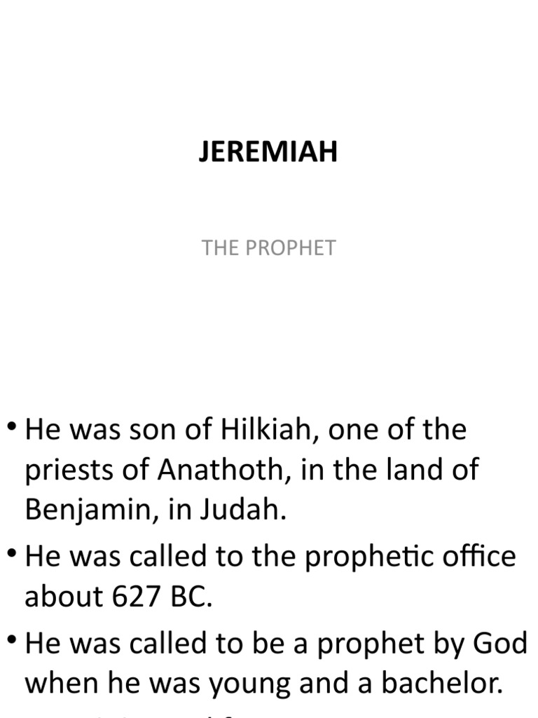 Jeremiah: The Prophet | PDF | Jeremiah | Babylonian Captivity
