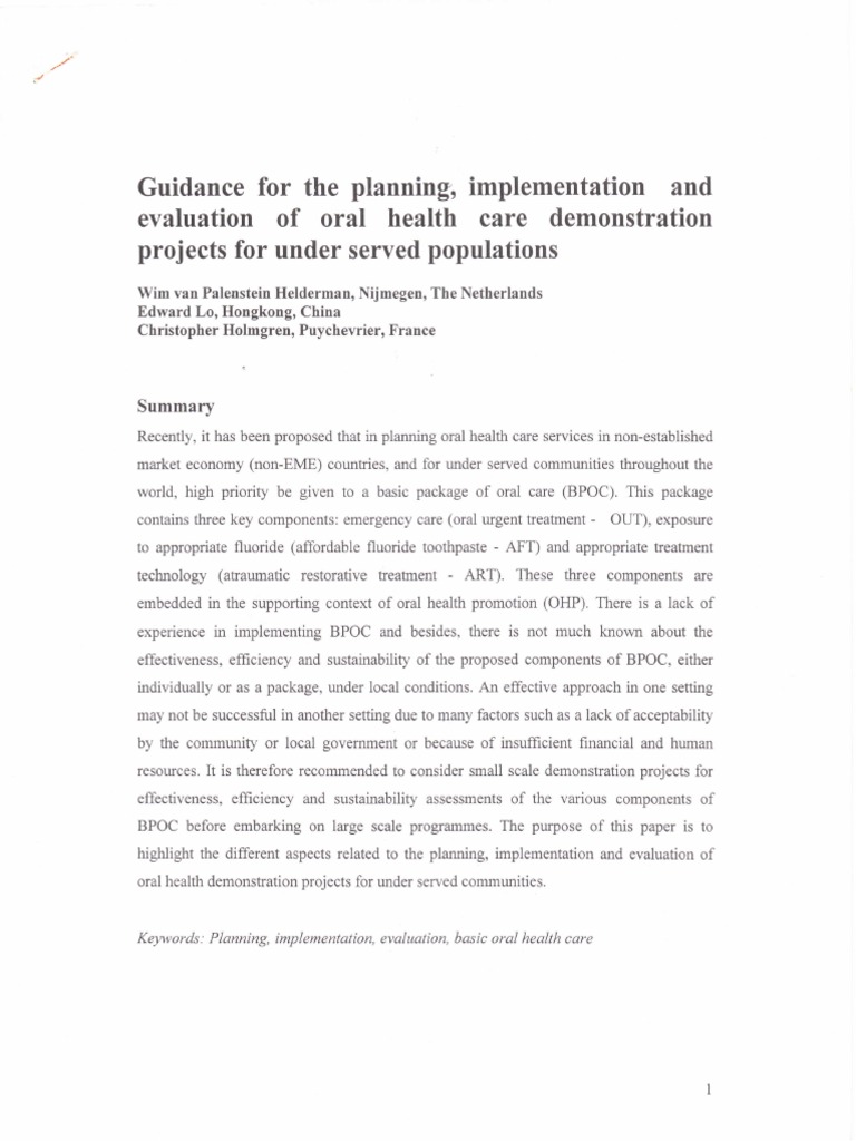 BPOC Guidelines | Download Free PDF | Dentistry | Health Care