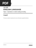 AQA GCSE English Language November 2017 Paper 1 Insert | PDF