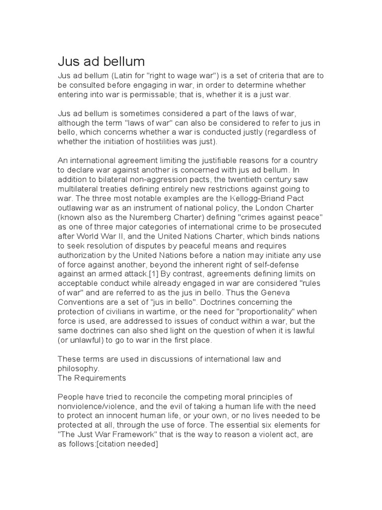 12 Jus Ad Bellum | PDF