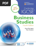 Cambridge IGCSE and O Level Business Studies Coursebook - 5th Ed | PDF