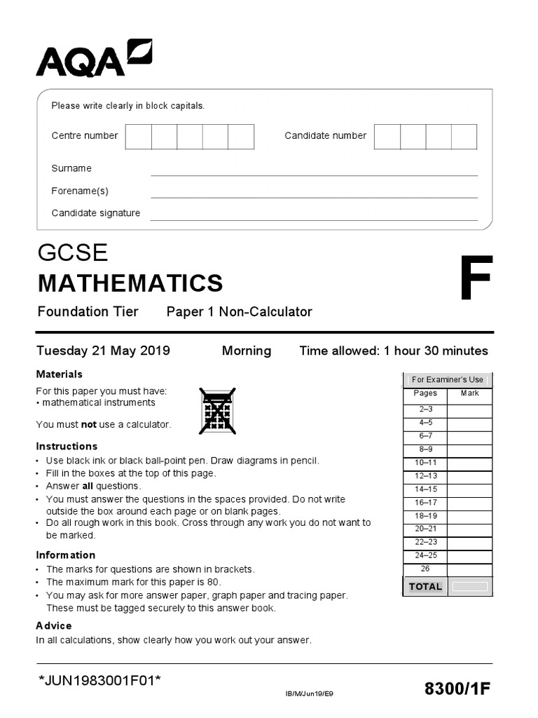 Mathematics: Foundation Tier | PDF | Area | Mathematics