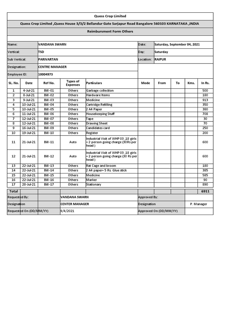 Quess Crop Limited Quess Crop Limited, Quess House 3/3/2 Bellandur Gate ...