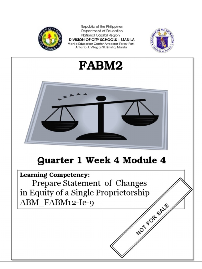 Fabm2: Quarter 1 Week 4 Module 4 | PDF | Expense | Equity (Finance)