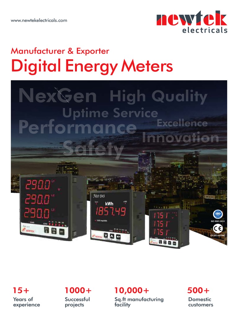 Digital Meters - Newtek Electricals, Multifunction Energy Meters, VAF ...