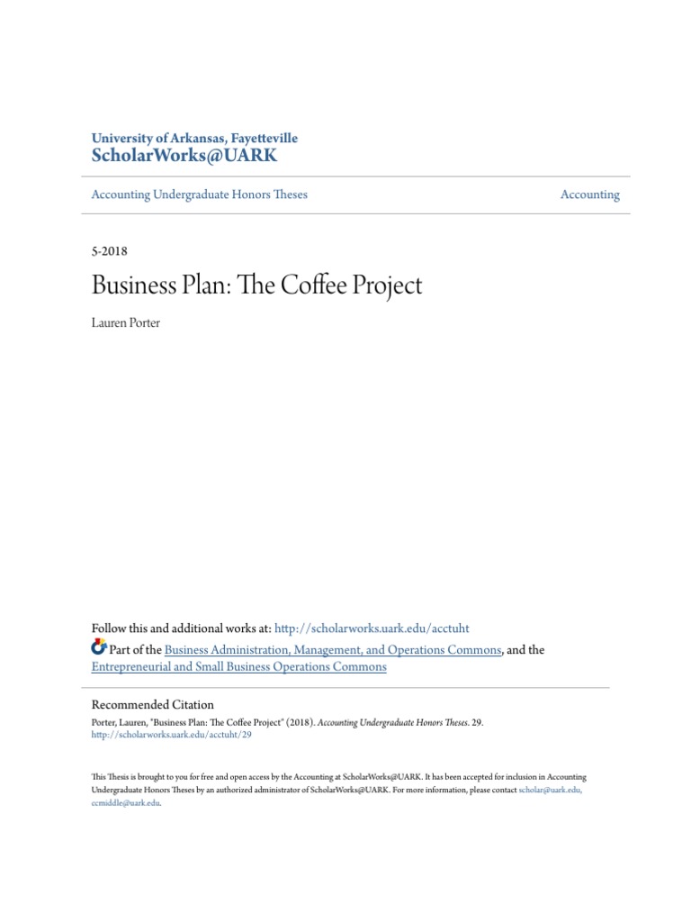 Coffee Shop Business Project Plan | PDF | Coffee | Depreciation