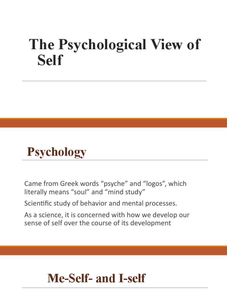 The Psychological View of Self | PDF | Id | Self