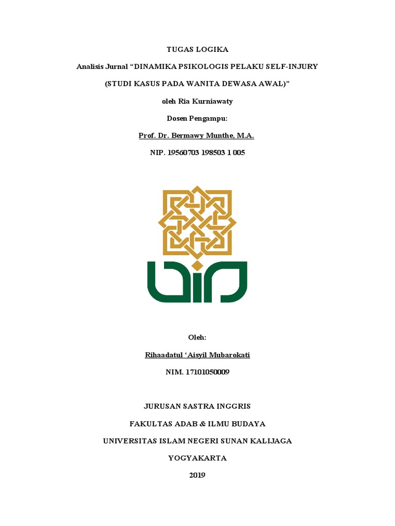 Analisis Logika Jurnal Self-Injury | PDF