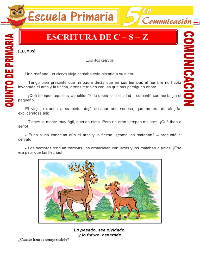 Escritura de C S Z para Quinto de Primaria | PDF