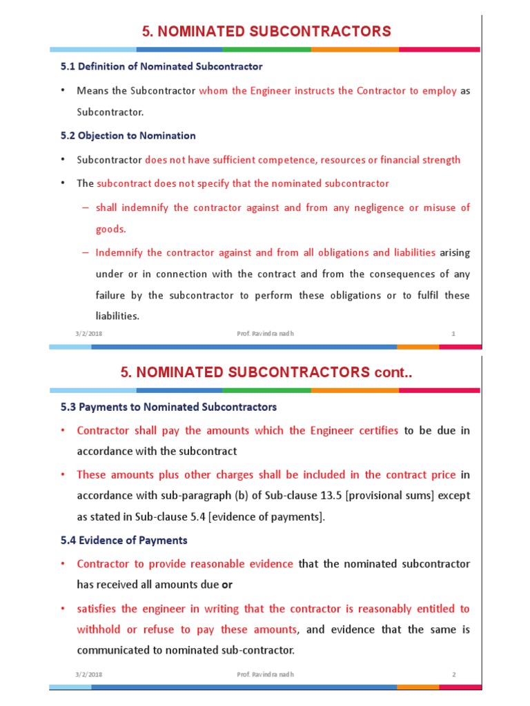 Nominated Subcontractors and Design Responsibilities | PDF | Employment ...