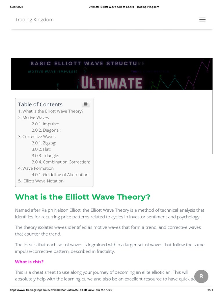 Ultimate Elliott Wave Cheat Sheet - Trading Kingdom | PDF