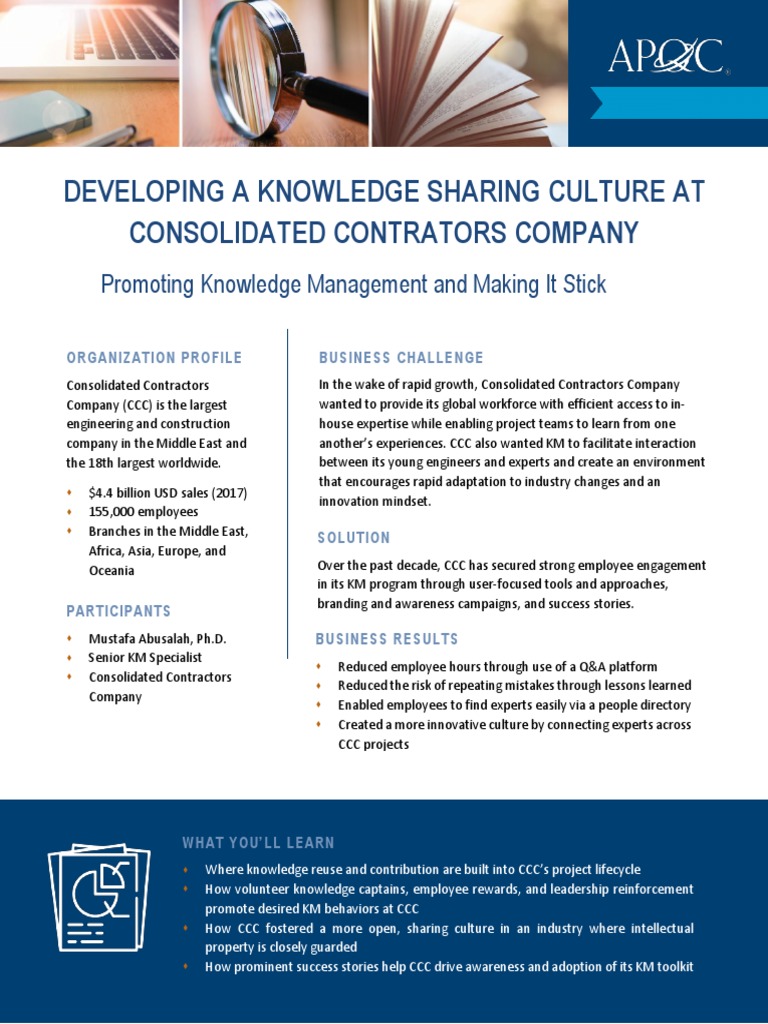 Developing A Knowledge Sharing Culture at CCC All | PDF | Expert ...