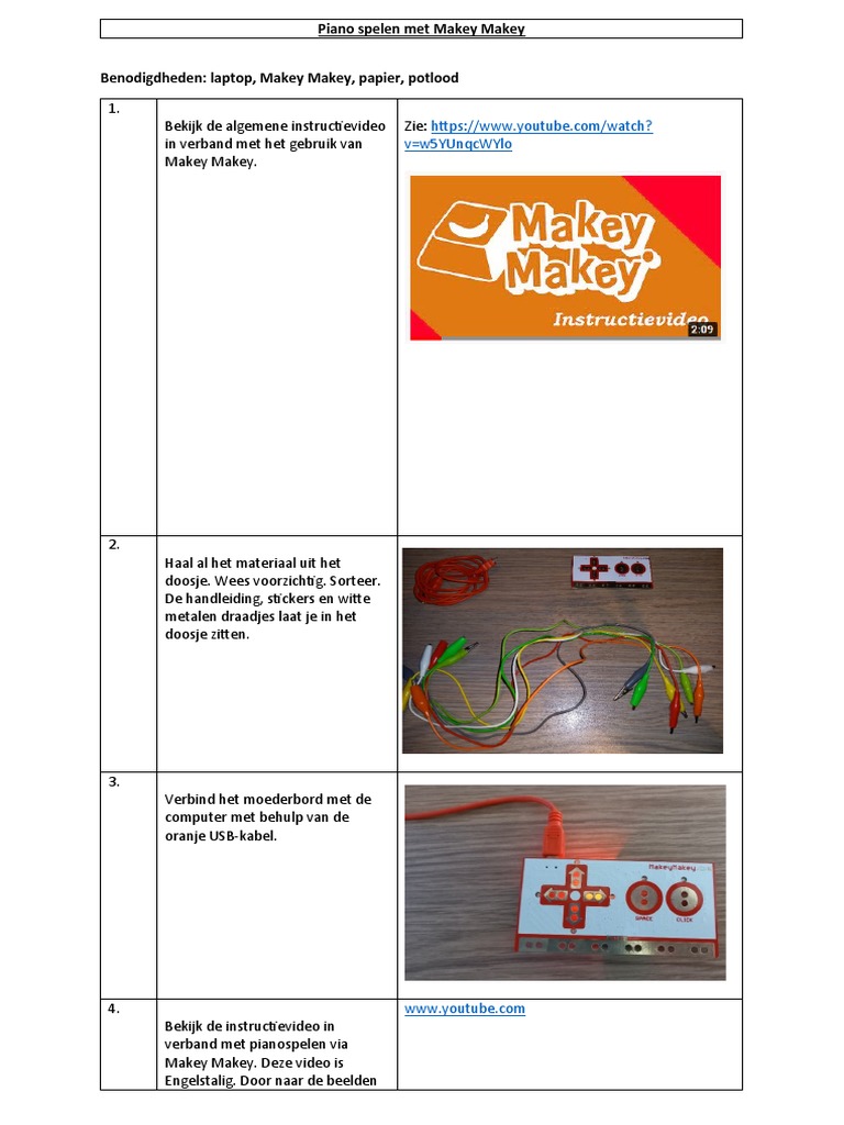 Stappenplan Makey Makey Piano Spelen (1) | PDF