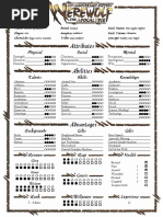 Monster of the Week Character Sheet Fillable v1.2 | PDF
