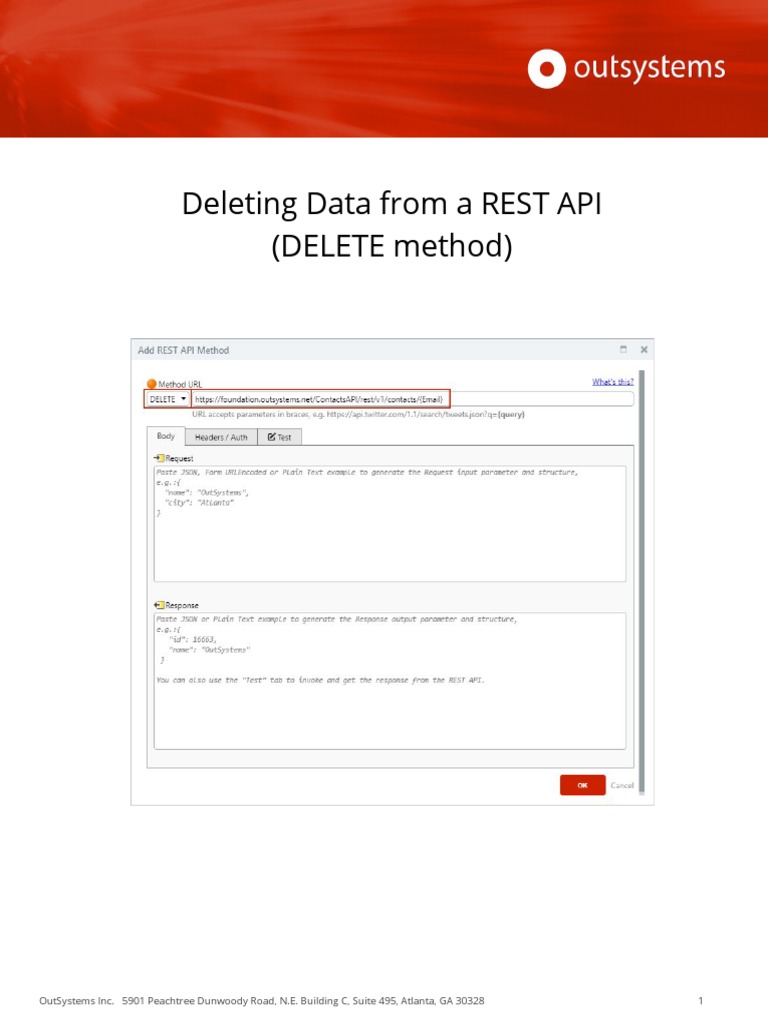 Outsystems - Deleting Data From A REST API | PDF | Icon (Computing) | Representational State ...