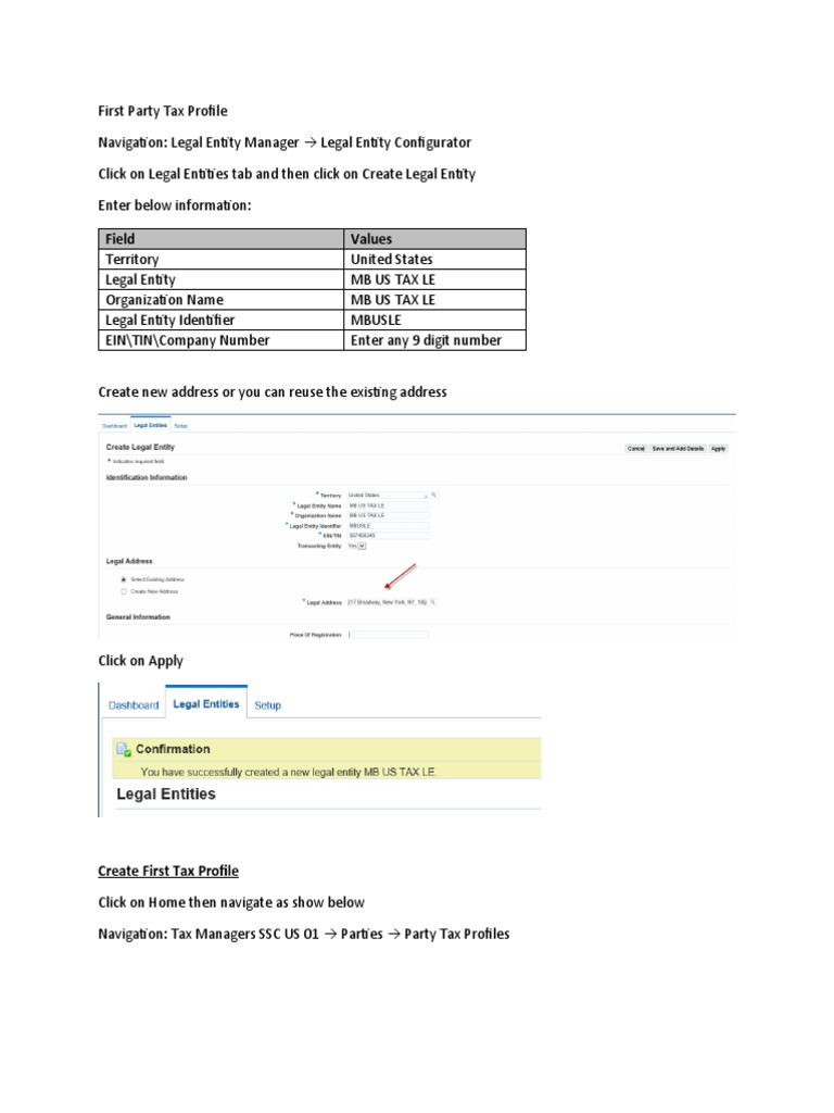 First Party Tax Profile | PDF