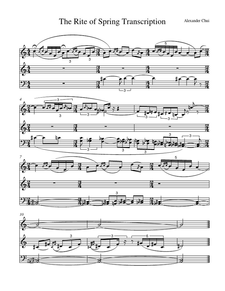 The Rite of Spring Transcription Final Final Draft | PDF