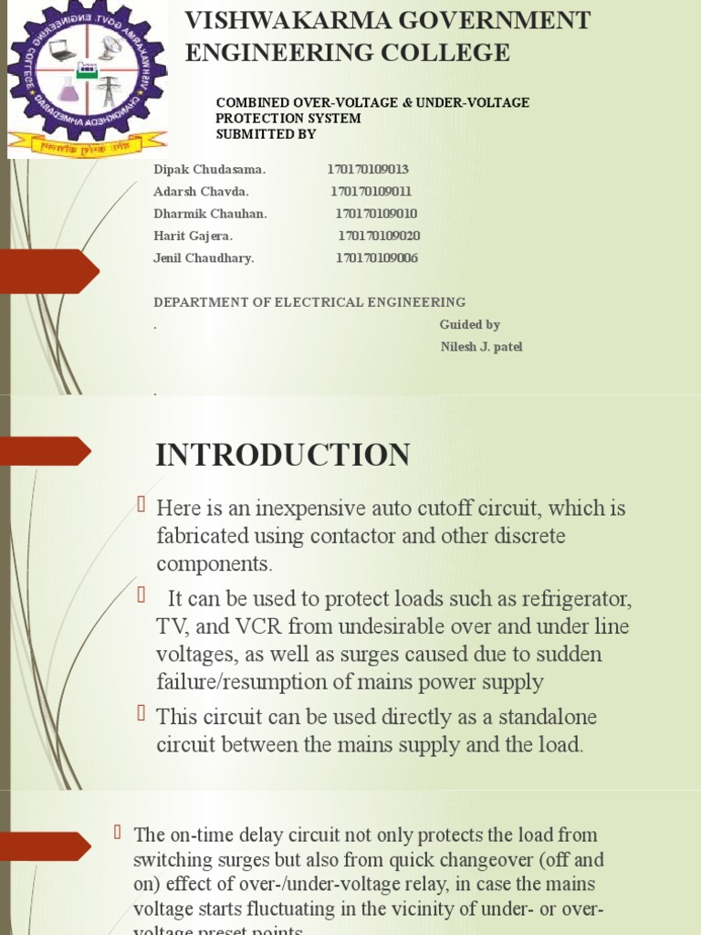 Combined Over-Voltage & Under-Voltage Protection System Submitted by ...
